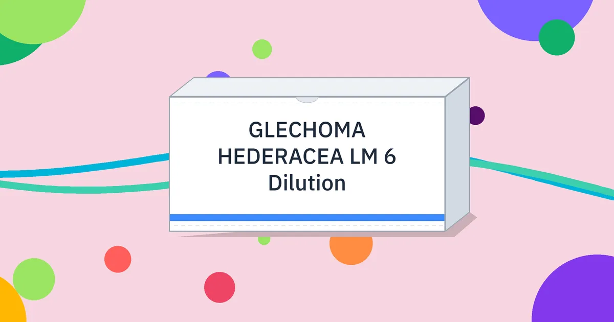 Symbolbild: Packung mit der Aufschrift GLECHOMA HEDERACEA LM 6 Dilution (PZN 13543191) – Verfügbarkeit und Bezug in Apotheken in Frankfurt am Main