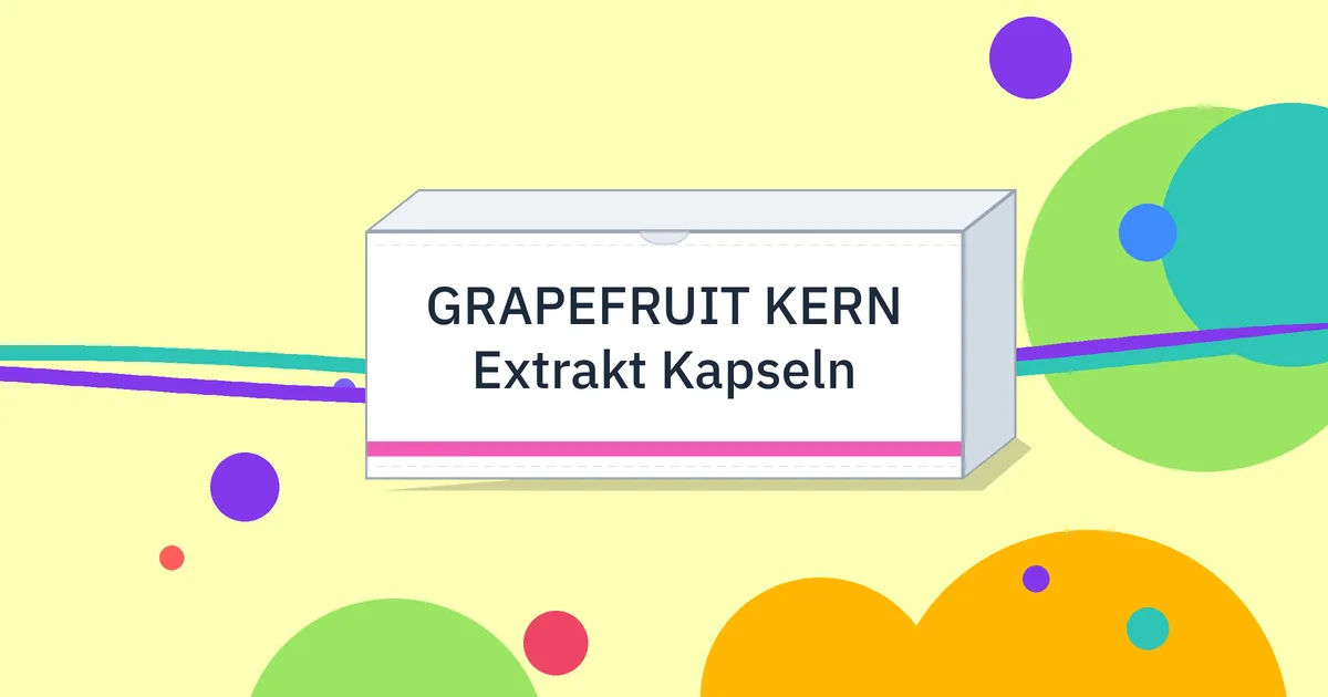 Symbolbild: Packung mit der Aufschrift GRAPEFRUIT KERN Extrakt Kapseln (PZN 08815428) – Verfügbarkeit und Bezug in Apotheken in Frankfurt am Main