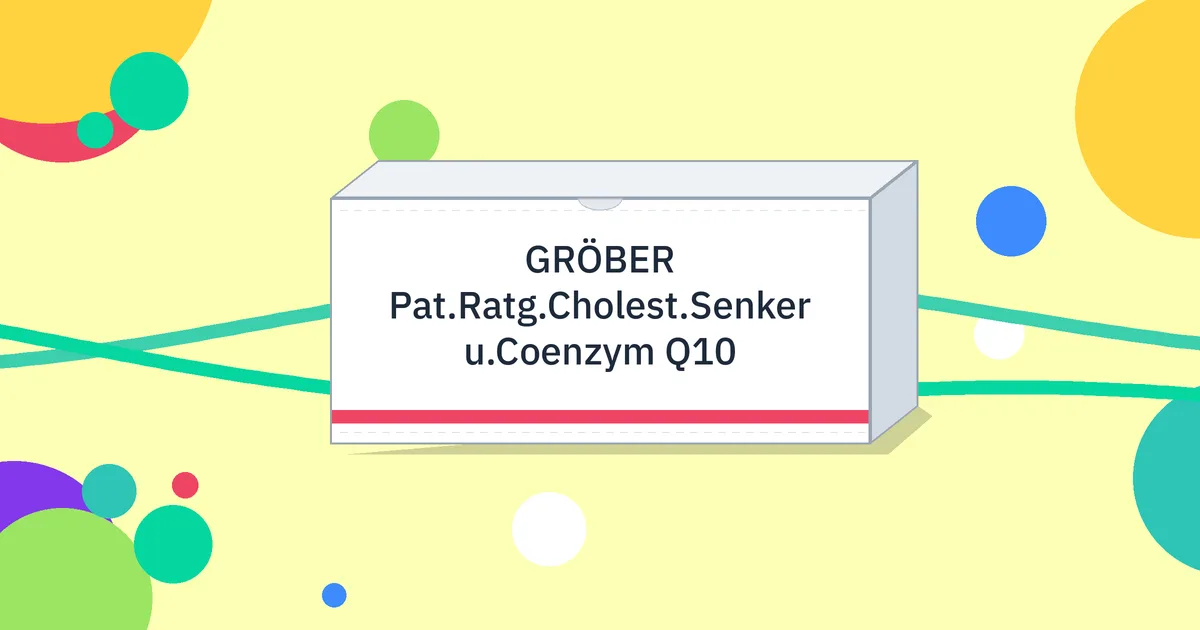 Symbolbild: Packung mit der Aufschrift GRÖBER Pat.Ratg.Cholest.Senker u.Coenzym Q10 (PZN 09294233) – Verfügbarkeit und Bezug in Apotheken in Frankfurt am Main