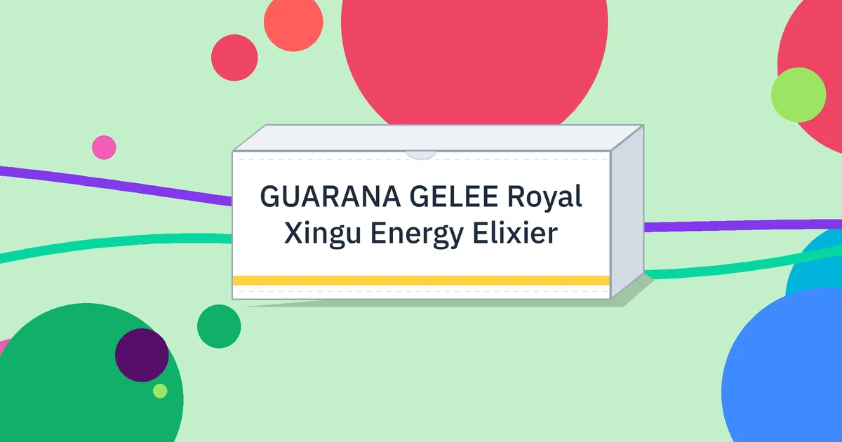 Symbolbild: Packung mit der Aufschrift GUARANA GELEE Royal Xingu Energy Elixier (PZN 07548712) – Verfügbarkeit und Bezug in Apotheken in Frankfurt am Main