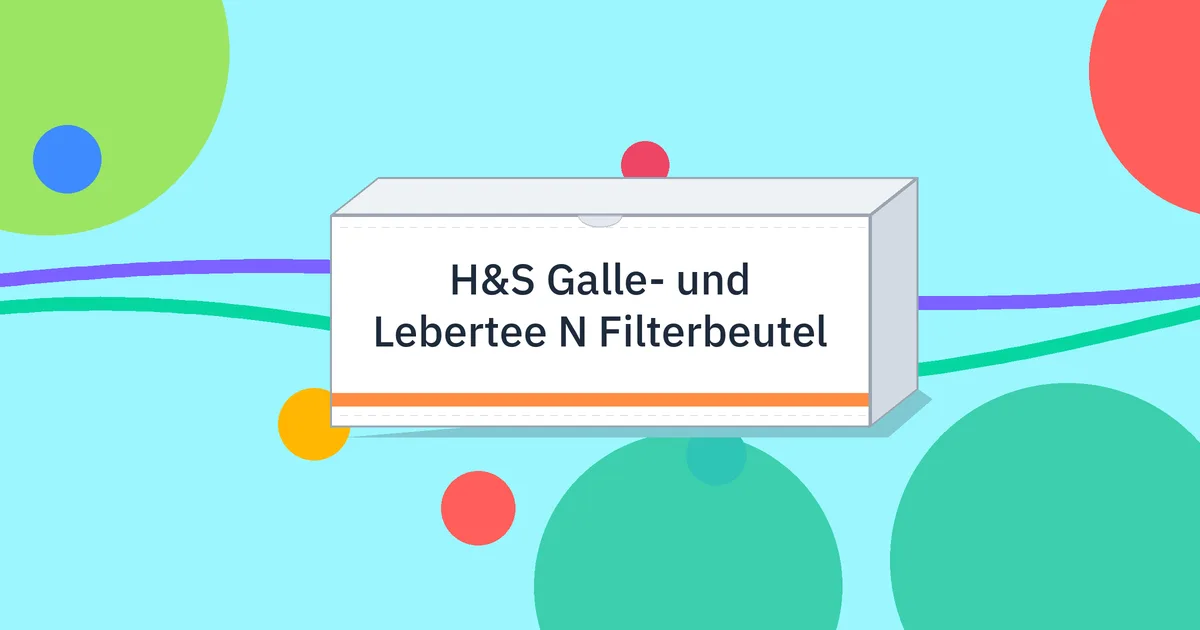 Symbolbild: Packung mit der Aufschrift H&S Galle- und Lebertee N Filterbeutel (PZN 03112389) – Verfügbarkeit und Bezug in Apotheken in Frankfurt am Main