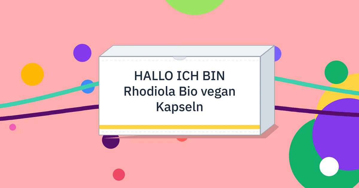 Symbolbild: Packung mit der Aufschrift HALLO ICH BIN Rhodiola Bio vegan Kapseln (PZN 14293891) – Verfügbarkeit und Bezug in Apotheken in Frankfurt am Main