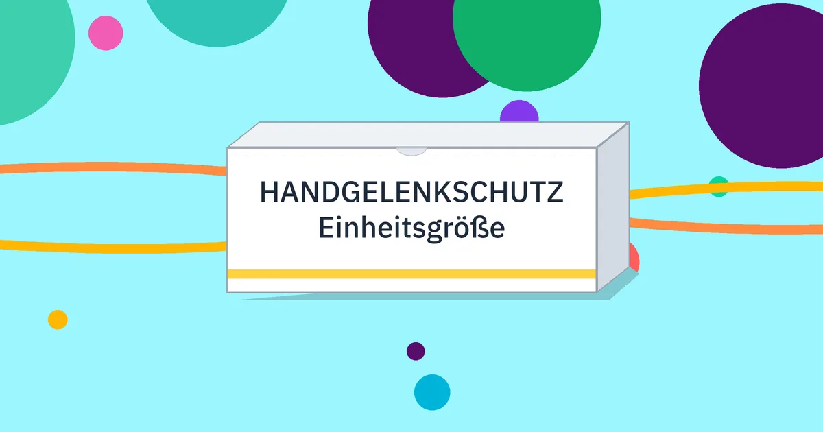 Symbolbild: Packung mit der Aufschrift HANDGELENKSCHUTZ Einheitsgröße (PZN 14262904) – Verfügbarkeit und Bezug in Apotheken in Frankfurt am Main