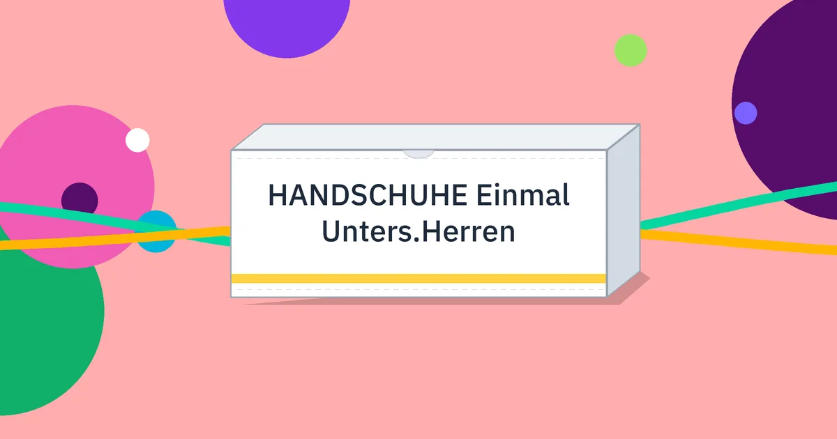 Symbolbild: Packung mit der Aufschrift HANDSCHUHE Einmal Unters.Herren (PZN 00025922) – Verfügbarkeit und Bezug in Apotheken in Frankfurt am Main