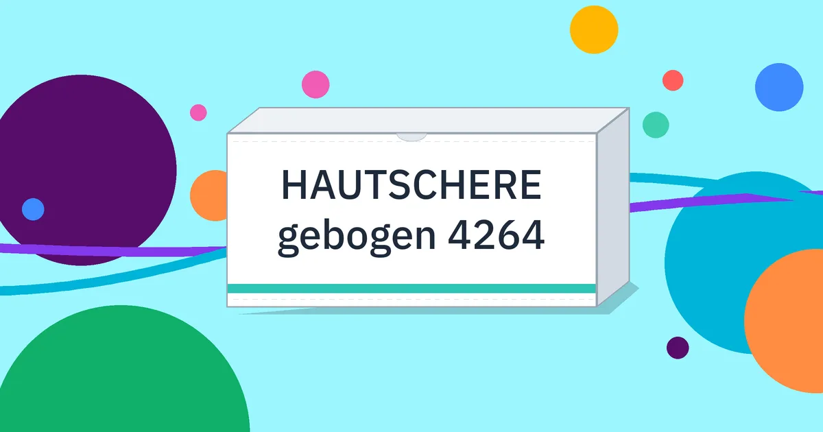 Symbolbild: Packung mit der Aufschrift HAUTSCHERE gebogen 4264 (PZN 08838808) – Verfügbarkeit und Bezug in Apotheken in Frankfurt am Main