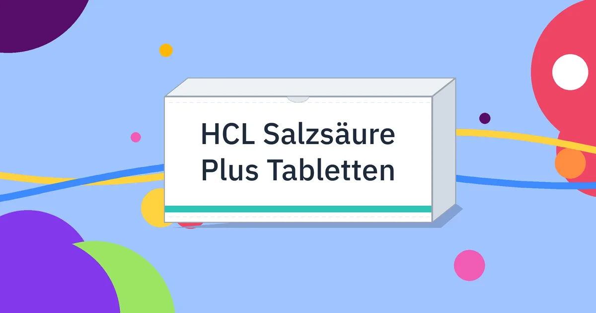 Symbolbild: Packung mit der Aufschrift HCL Salzsäure Plus Tabletten (PZN 15660593) – Verfügbarkeit und Bezug in Apotheken in Frankfurt am Main