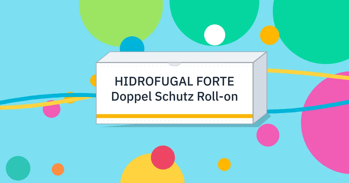Symbolbild: Packung mit der Aufschrift HIDROFUGAL FORTE Doppel Schutz Roll-on (PZN 19118738) – Verfügbarkeit und Bezug in Apotheken in Frankfurt am Main