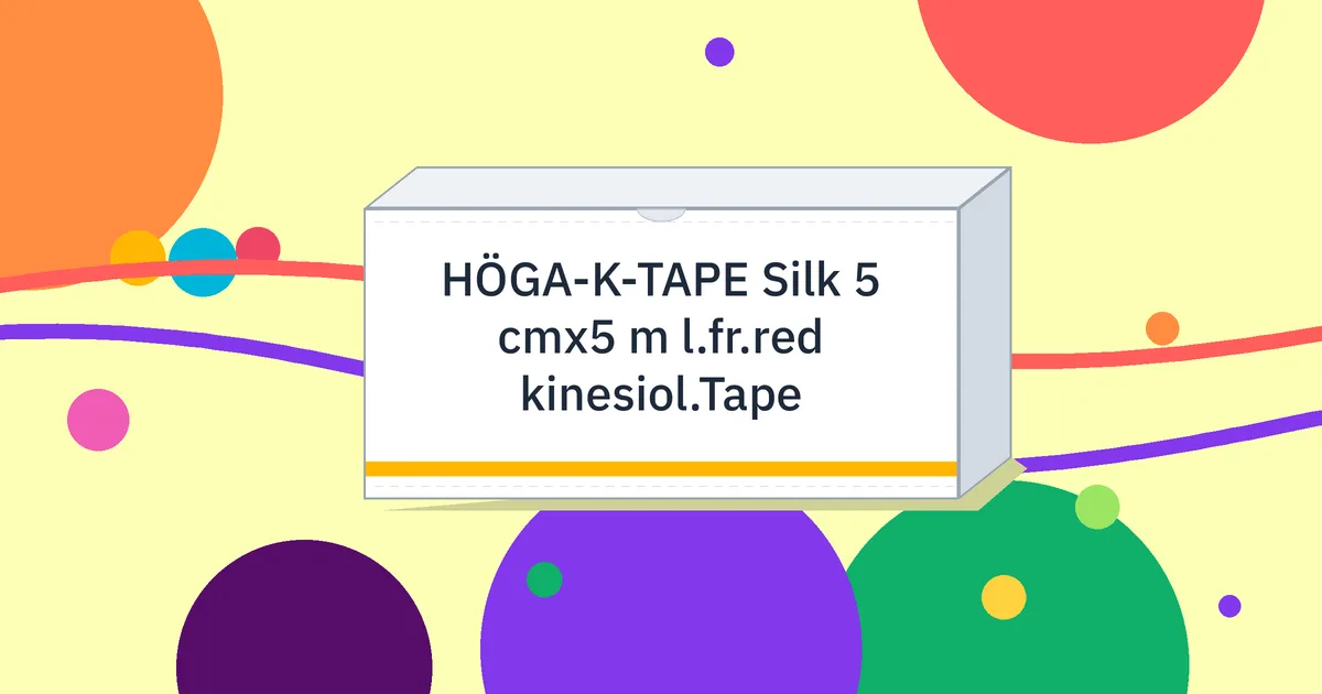 Symbolbild: Packung mit der Aufschrift HÖGA-K-TAPE Silk 5 cmx5 m l.fr.red kinesiol.Tape (PZN 14136223) – Verfügbarkeit und Bezug in Apotheken in Frankfurt am Main