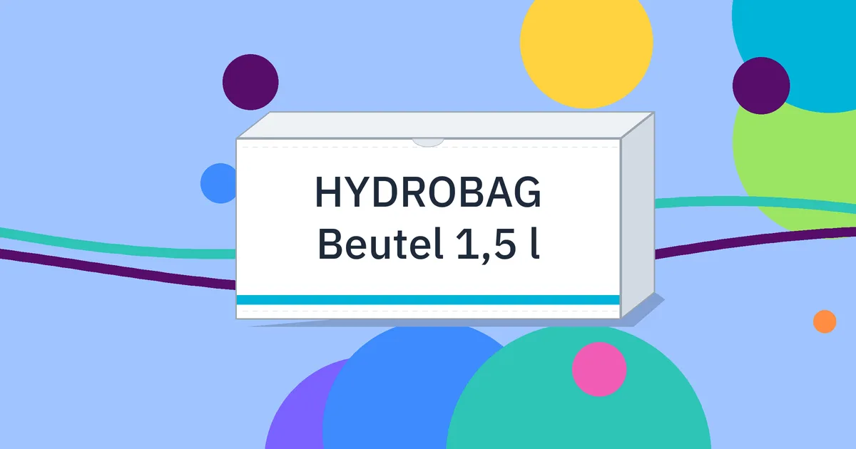 Symbolbild: Packung mit der Aufschrift HYDROBAG Beutel 1,5 l (PZN 11143955) – Verfügbarkeit und Bezug in Apotheken in Frankfurt am Main