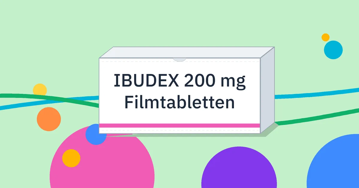 Symbolbild: Packung mit der Aufschrift IBUDEX 200 mg Filmtabletten (PZN 09294842) – Verfügbarkeit und Bezug in Apotheken in Frankfurt am Main