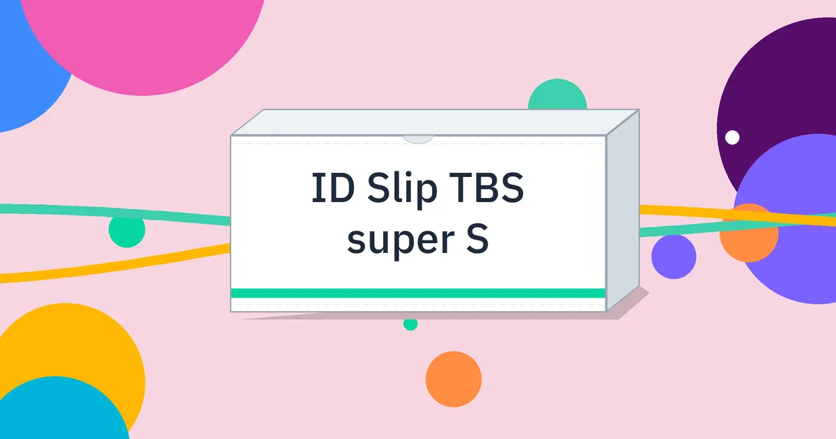 Symbolbild: Packung mit der Aufschrift ID Slip TBS super S (PZN 16626397) – Verfügbarkeit und Bezug in Apotheken in Frankfurt am Main