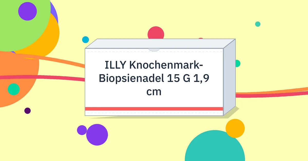 Symbolbild: Packung mit der Aufschrift ILLY Knochenmark-Biopsienadel 15 G 1,9 cm (PZN 06124447) – Verfügbarkeit und Bezug in Apotheken in Frankfurt am Main