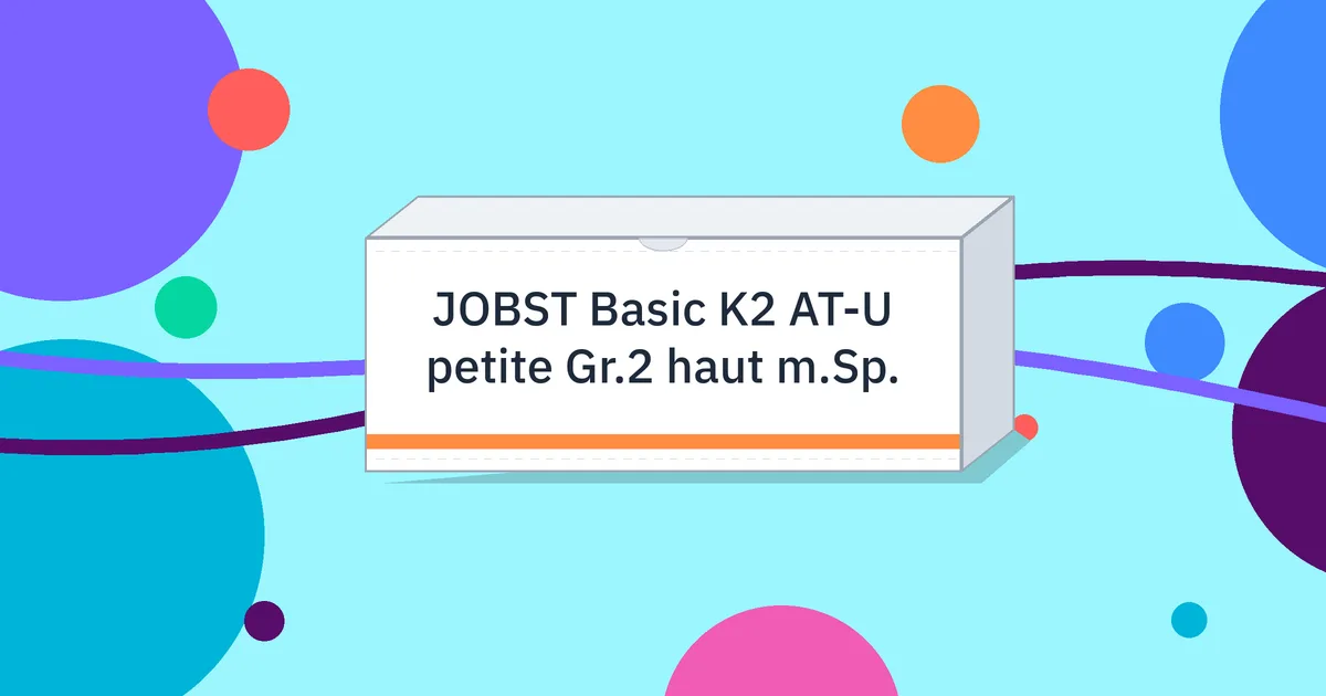 Symbolbild: Packung mit der Aufschrift JOBST Basic K2 AT-U petite Gr.2 haut m.Sp. (PZN 13060506) – Verfügbarkeit und Bezug in Apotheken in Frankfurt am Main