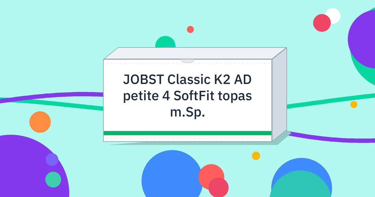 Symbolbild: Packung mit der Aufschrift JOBST Classic K2 AD petite 4 SoftFit topas m.Sp. (PZN 14222738) – Verfügbarkeit und Bezug in Apotheken in Frankfurt am Main