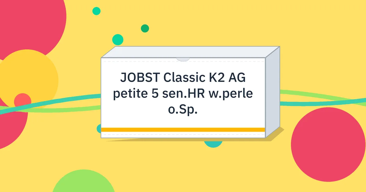 Symbolbild: Packung mit der Aufschrift JOBST Classic K2 AG petite 5 sen.HR w.perle o.Sp. (PZN 17961726) – Verfügbarkeit und Bezug in Apotheken in Frankfurt am Main