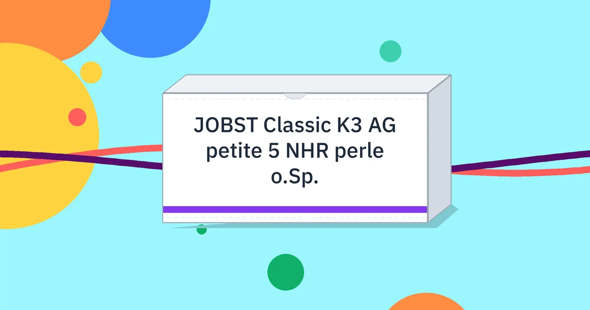Symbolbild: Packung mit der Aufschrift JOBST Classic K3 AG petite 5 NHR perle o.Sp. (PZN 13160099) – Verfügbarkeit und Bezug in Apotheken in Frankfurt am Main
