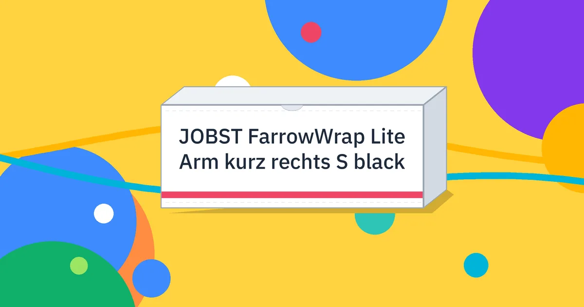 Symbolbild: Packung mit der Aufschrift JOBST FarrowWrap Lite Arm kurz rechts S black (PZN 13870211) – Verfügbarkeit und Bezug in Apotheken in Frankfurt am Main