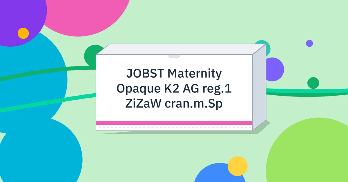 Symbolbild: Packung mit der Aufschrift JOBST Maternity Opaque K2 AG reg.1 ZiZaW cran.m.Sp (PZN 15858295) – Verfügbarkeit und Bezug in Apotheken in Frankfurt am Main