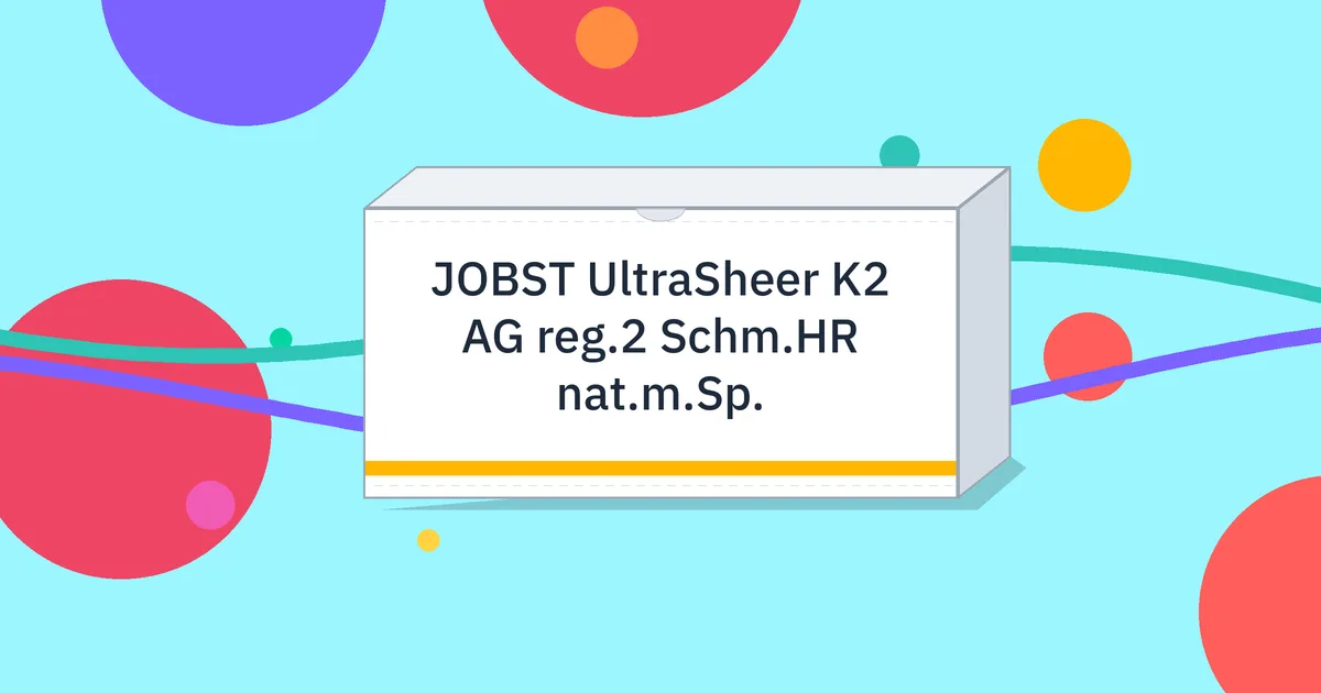 Symbolbild: Packung mit der Aufschrift JOBST UltraSheer K2 AG reg.2 Schm.HR nat.m.Sp. (PZN 11261169) – Verfügbarkeit und Bezug in Apotheken in Frankfurt am Main