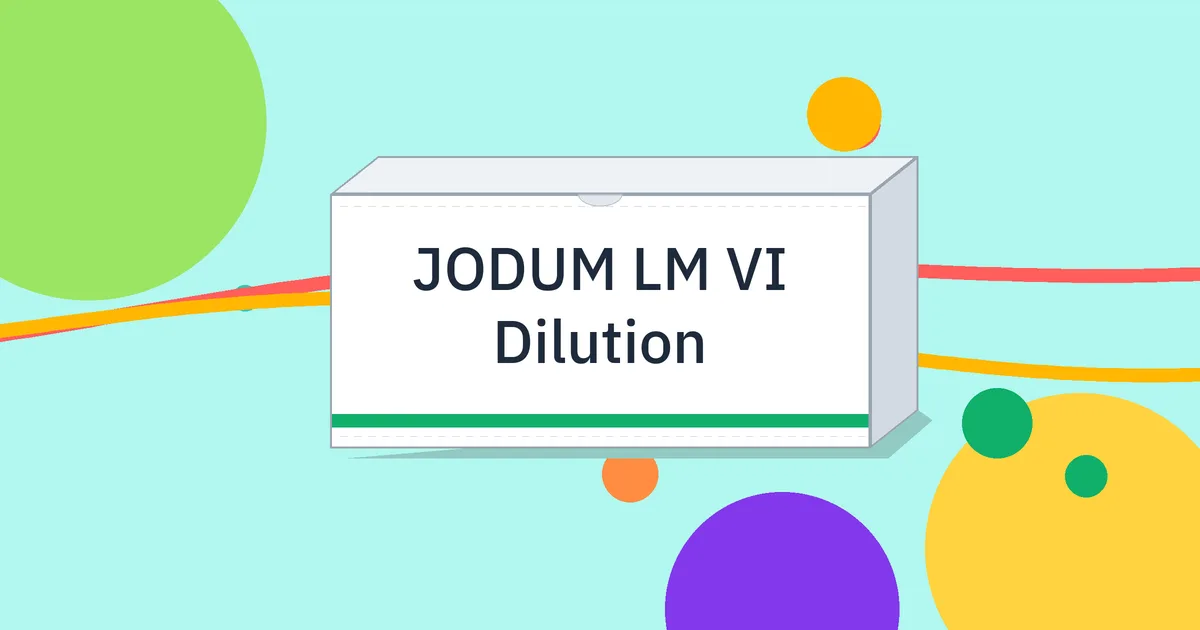 Symbolbild: Packung mit der Aufschrift JODUM LM VI Dilution (PZN 04495346) – Verfügbarkeit und Bezug in Apotheken in Frankfurt am Main