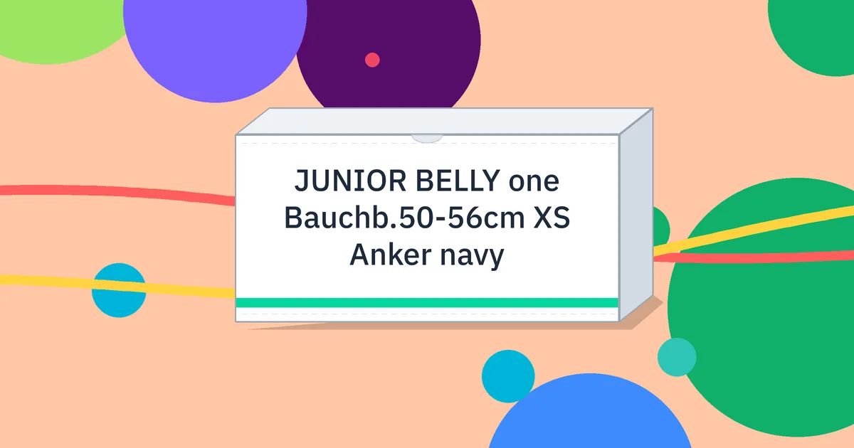 Symbolbild: Packung mit der Aufschrift JUNIOR BELLY one Bauchb.50-56cm XS Anker navy (PZN 13247682) – Verfügbarkeit und Bezug in Apotheken in Frankfurt am Main