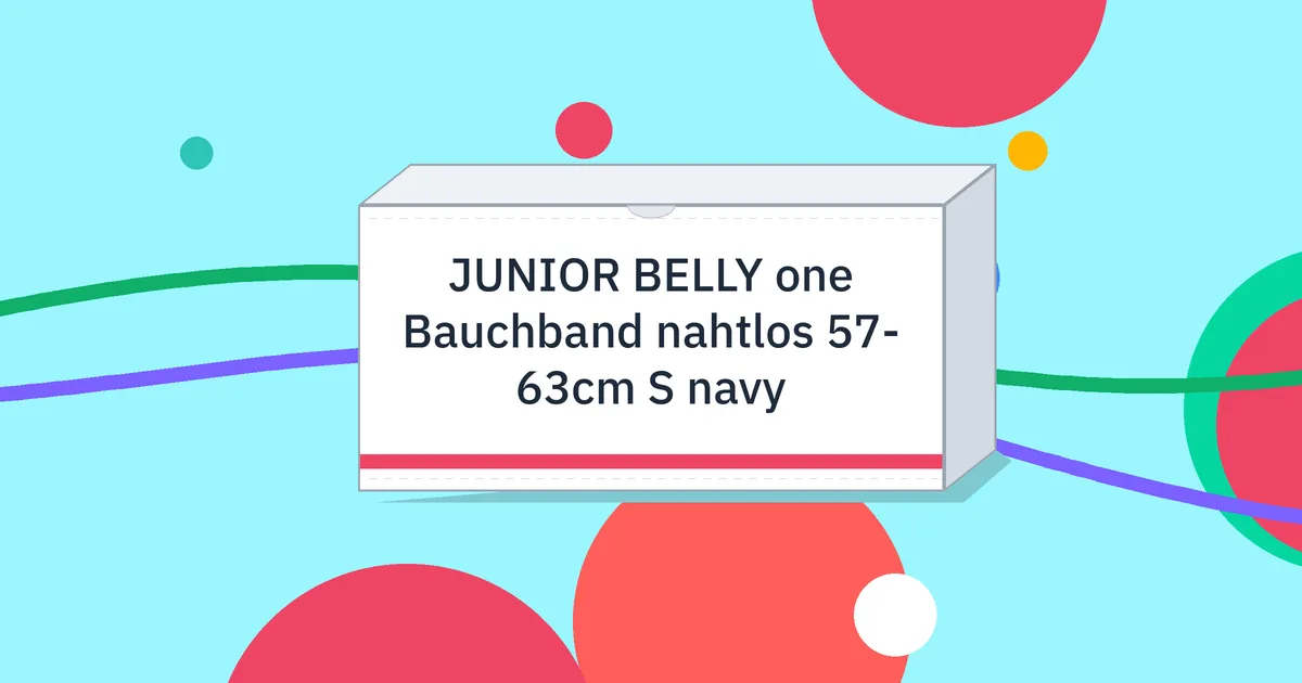 Symbolbild: Packung mit der Aufschrift JUNIOR BELLY one Bauchband nahtlos 57-63cm S navy (PZN 12421882) – Verfügbarkeit und Bezug in Apotheken in Frankfurt am Main