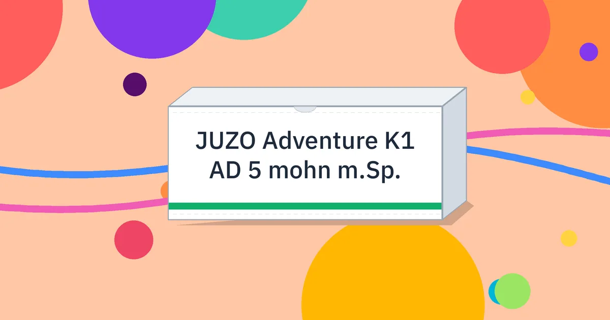 Symbolbild: Packung mit der Aufschrift JUZO Adventure K1 AD 5 mohn m.Sp. (PZN 14971753) – Verfügbarkeit und Bezug in Apotheken in Frankfurt am Main
