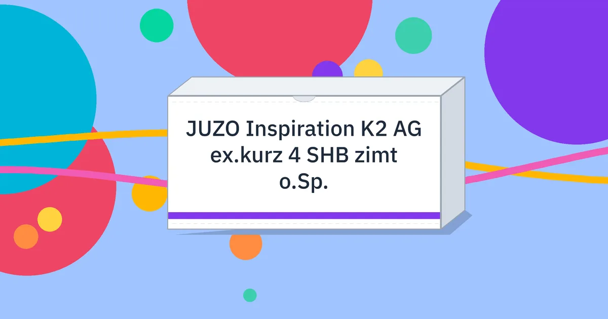 Symbolbild: Packung mit der Aufschrift JUZO Inspiration K2 AG ex.kurz 4 SHB zimt o.Sp. (PZN 14951816) – Verfügbarkeit und Bezug in Apotheken in Frankfurt am Main