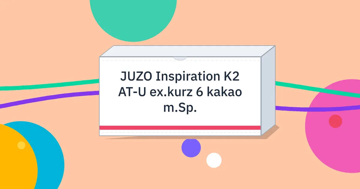 Symbolbild: Packung mit der Aufschrift JUZO Inspiration K2 AT-U ex.kurz 6 kakao m.Sp. (PZN 14952595) – Verfügbarkeit und Bezug in Apotheken in Frankfurt am Main