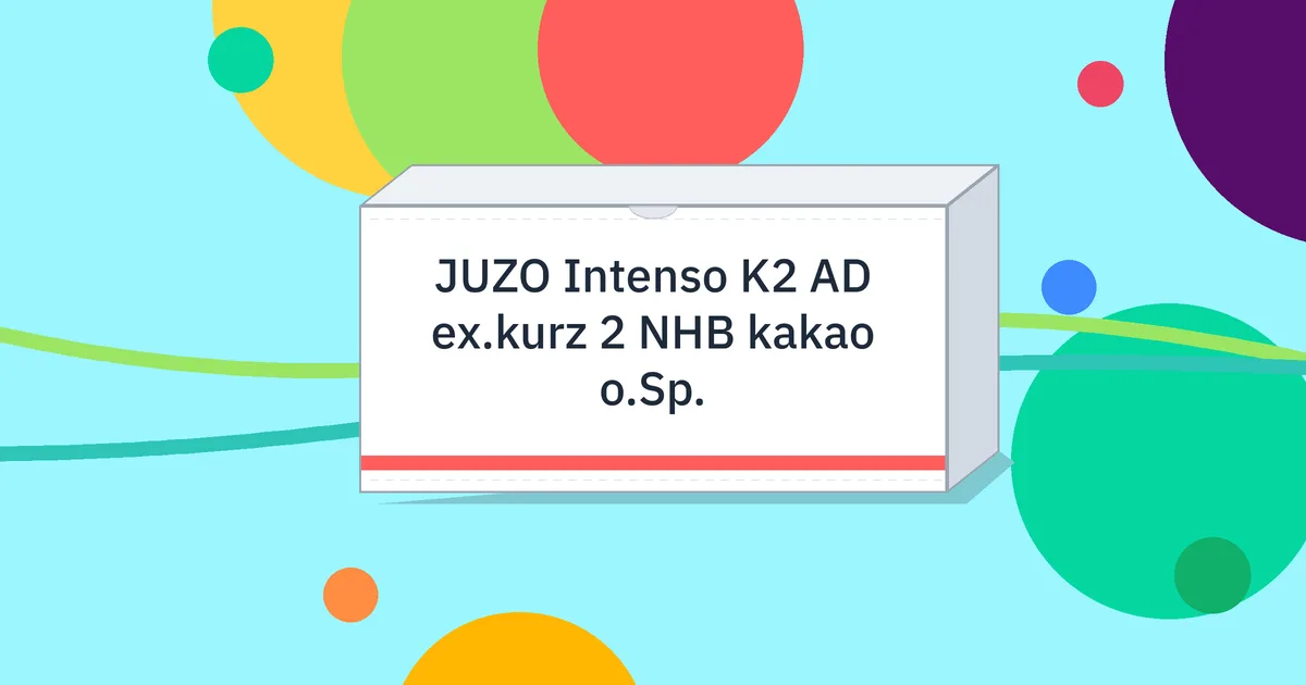 Symbolbild: Packung mit der Aufschrift JUZO Intenso K2 AD ex.kurz 2 NHB kakao o.Sp. (PZN 18622363) – Verfügbarkeit und Bezug in Apotheken in Frankfurt am Main