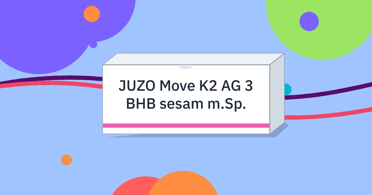 Symbolbild: Packung mit der Aufschrift JUZO Move K2 AG 3 BHB sesam m.Sp. (PZN 18524264) – Verfügbarkeit und Bezug in Apotheken in Frankfurt am Main