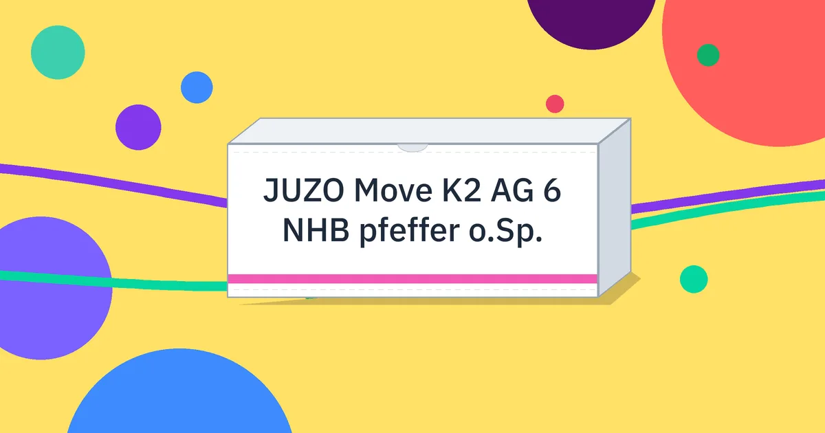 Symbolbild: Packung mit der Aufschrift JUZO Move K2 AG 6 NHB pfeffer o.Sp. (PZN 16638816) – Verfügbarkeit und Bezug in Apotheken in Frankfurt am Main