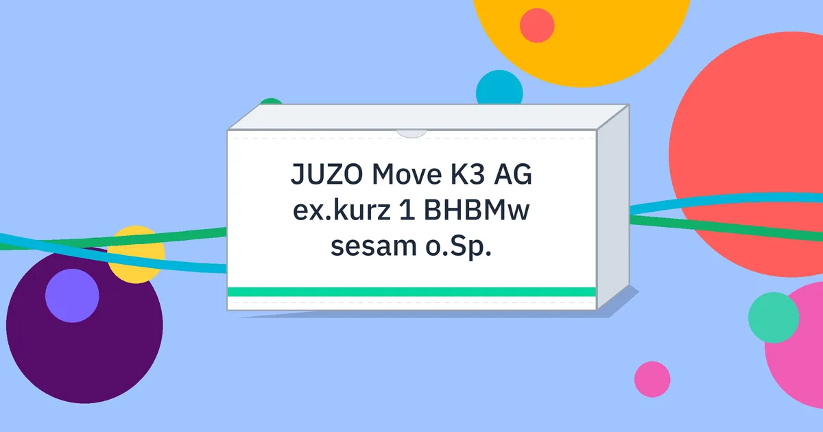 Symbolbild: Packung mit der Aufschrift JUZO Move K3 AG ex.kurz 1 BHBMw sesam o.Sp. (PZN 18586242) – Verfügbarkeit und Bezug in Apotheken in Frankfurt am Main