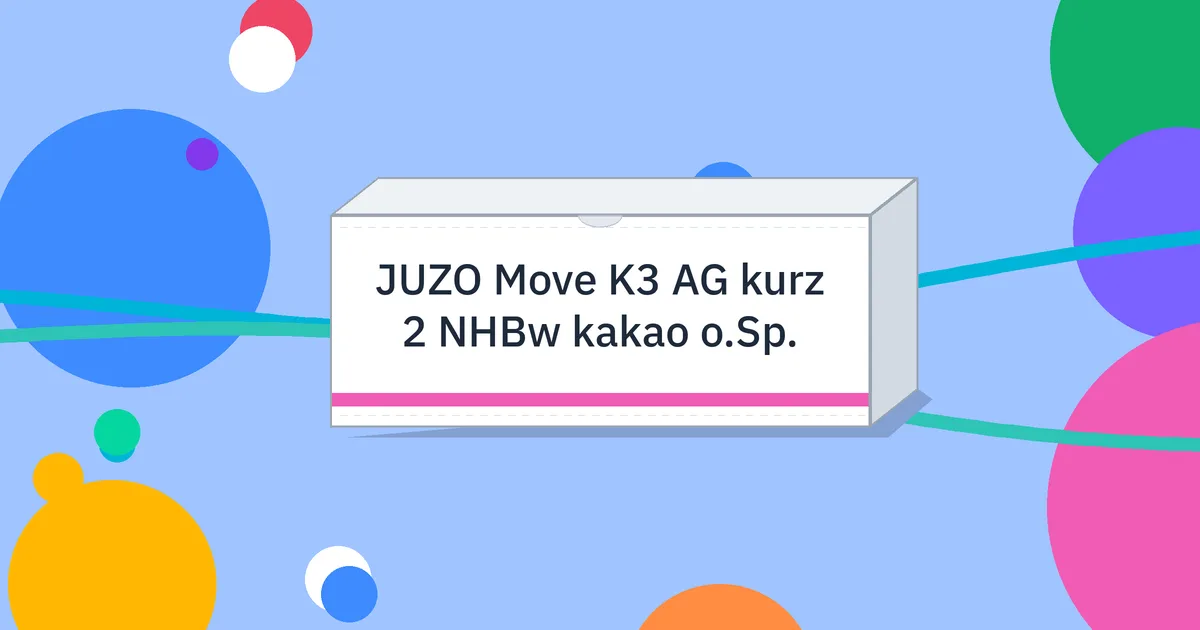 Symbolbild: Packung mit der Aufschrift JUZO Move K3 AG kurz 2 NHBw kakao o.Sp. (PZN 18592449) – Verfügbarkeit und Bezug in Apotheken in Frankfurt am Main