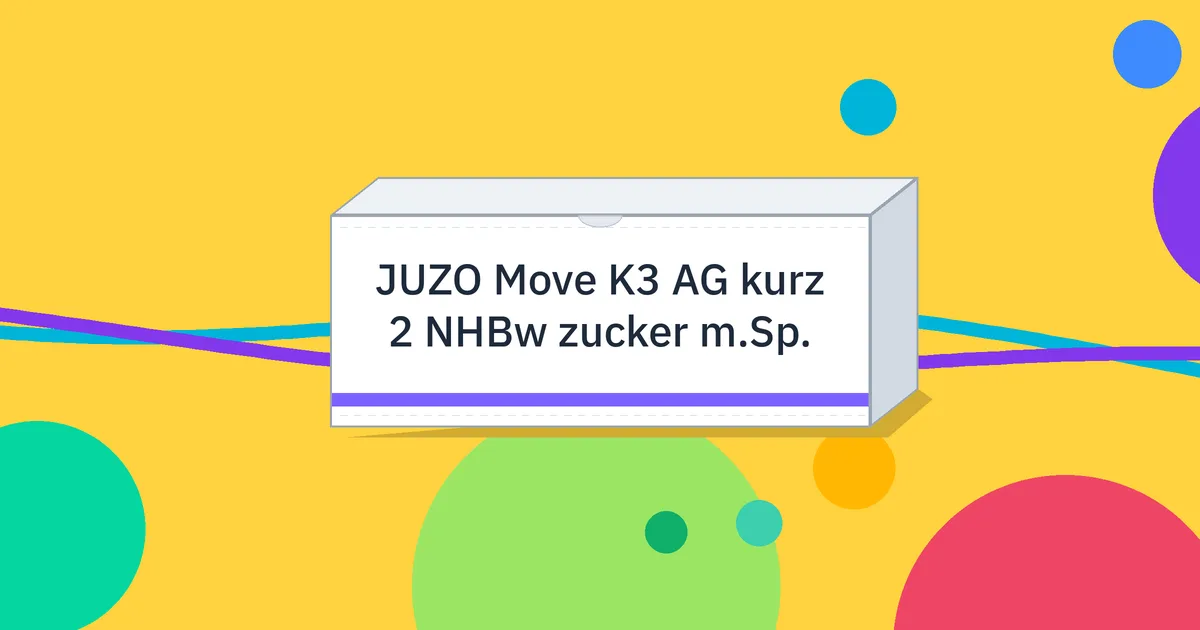Symbolbild: Packung mit der Aufschrift JUZO Move K3 AG kurz 2 NHBw zucker m.Sp. (PZN 18578372) – Verfügbarkeit und Bezug in Apotheken in Frankfurt am Main