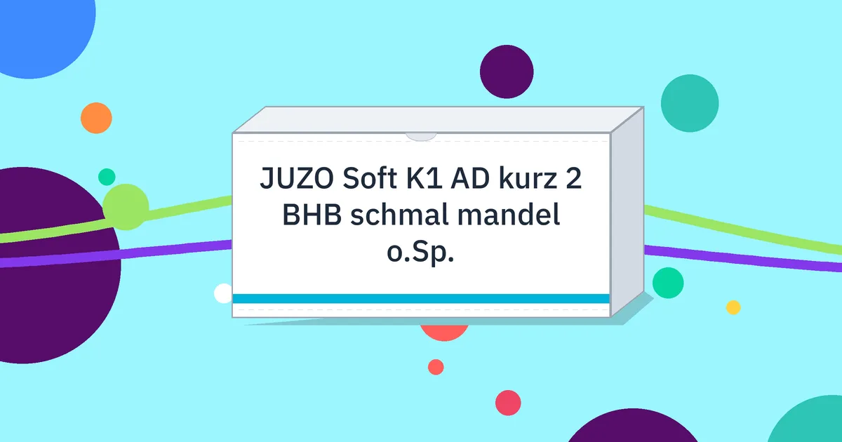 Symbolbild: Packung mit der Aufschrift JUZO Soft K1 AD kurz 2 BHB schmal mandel o.Sp. (PZN 15463881) – Verfügbarkeit und Bezug in Apotheken in Frankfurt am Main