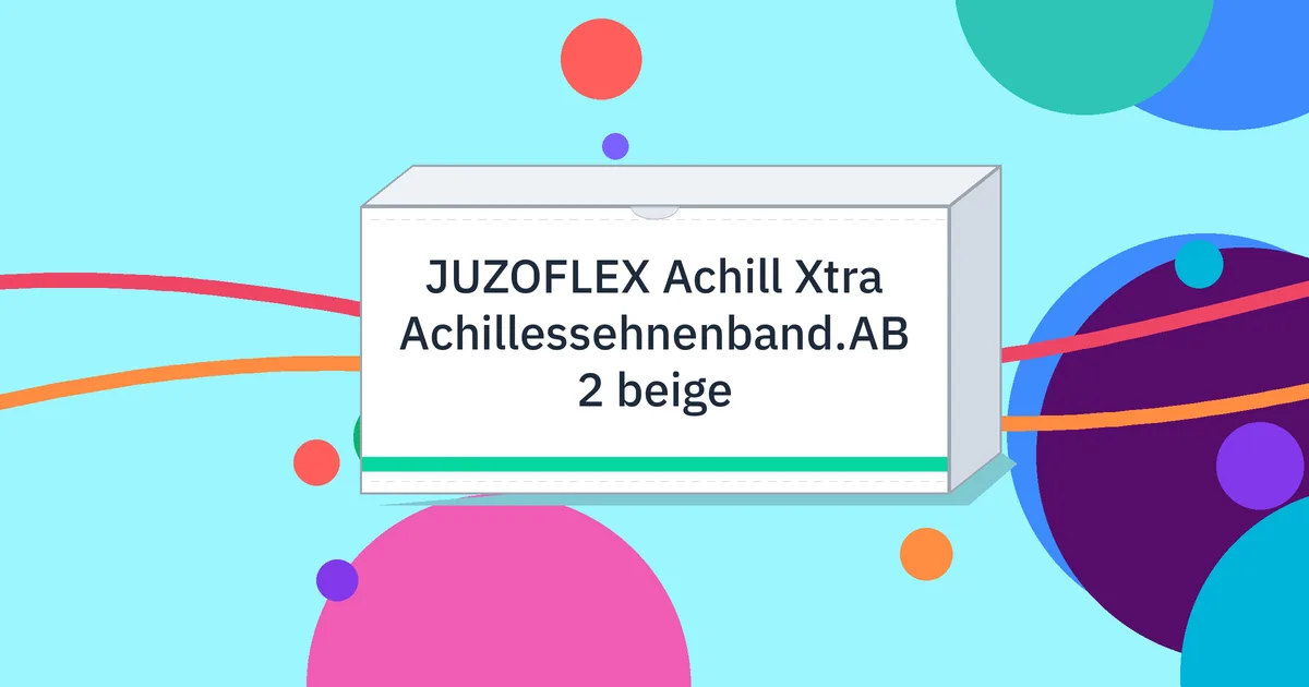 Symbolbild: Packung mit der Aufschrift JUZOFLEX Achill Xtra Achillessehnenband.AB 2 beige (PZN 16634617) – Verfügbarkeit und Bezug in Apotheken in Frankfurt am Main