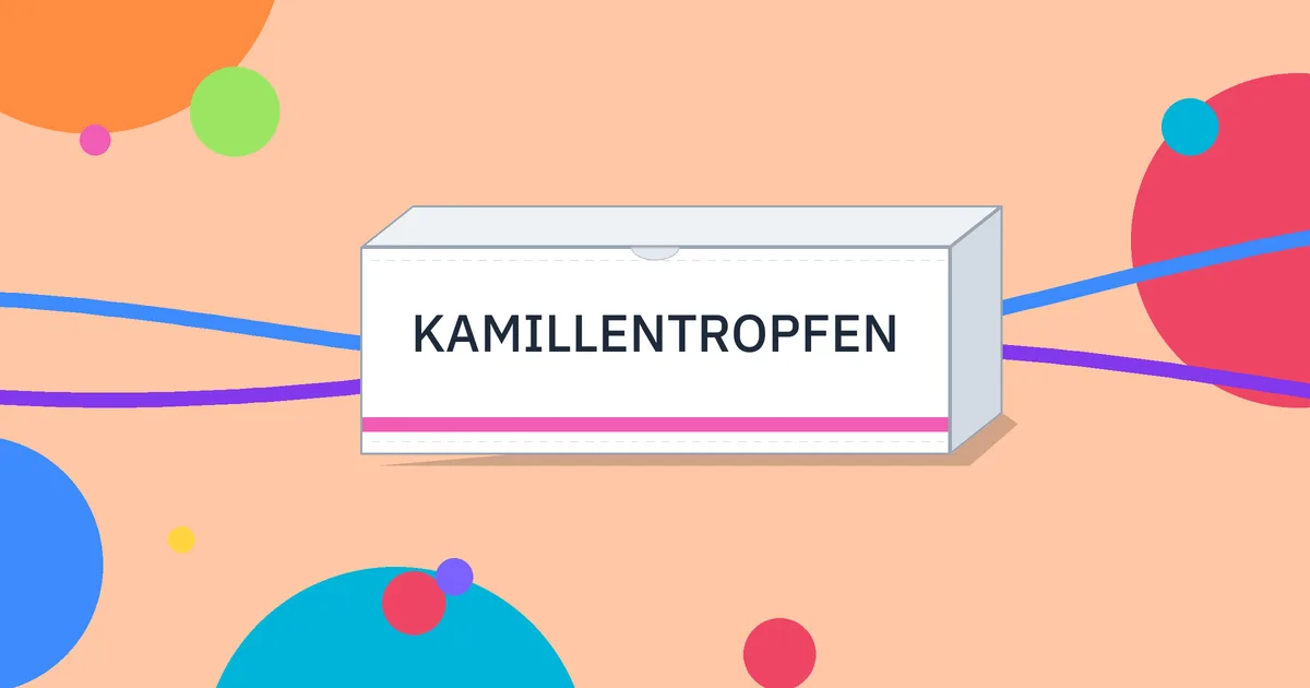 Symbolbild: Packung mit der Aufschrift KAMILLENTROPFEN (PZN 11052106) – Verfügbarkeit und Bezug in Apotheken in Frankfurt am Main