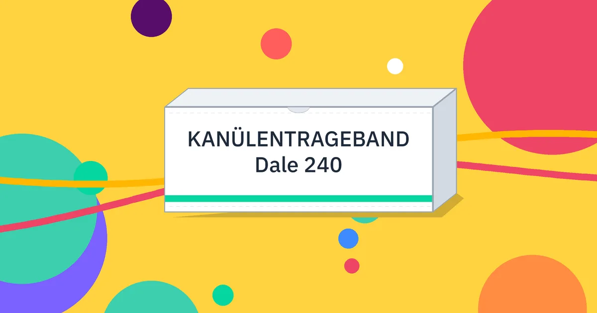 Symbolbild: Packung mit der Aufschrift KANÜLENTRAGEBAND Dale 240 (PZN 07483616) – Verfügbarkeit und Bezug in Apotheken in Frankfurt am Main