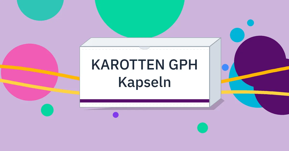 Symbolbild: Packung mit der Aufschrift KAROTTEN GPH Kapseln (PZN 09323673) – Verfügbarkeit und Bezug in Apotheken in Frankfurt am Main