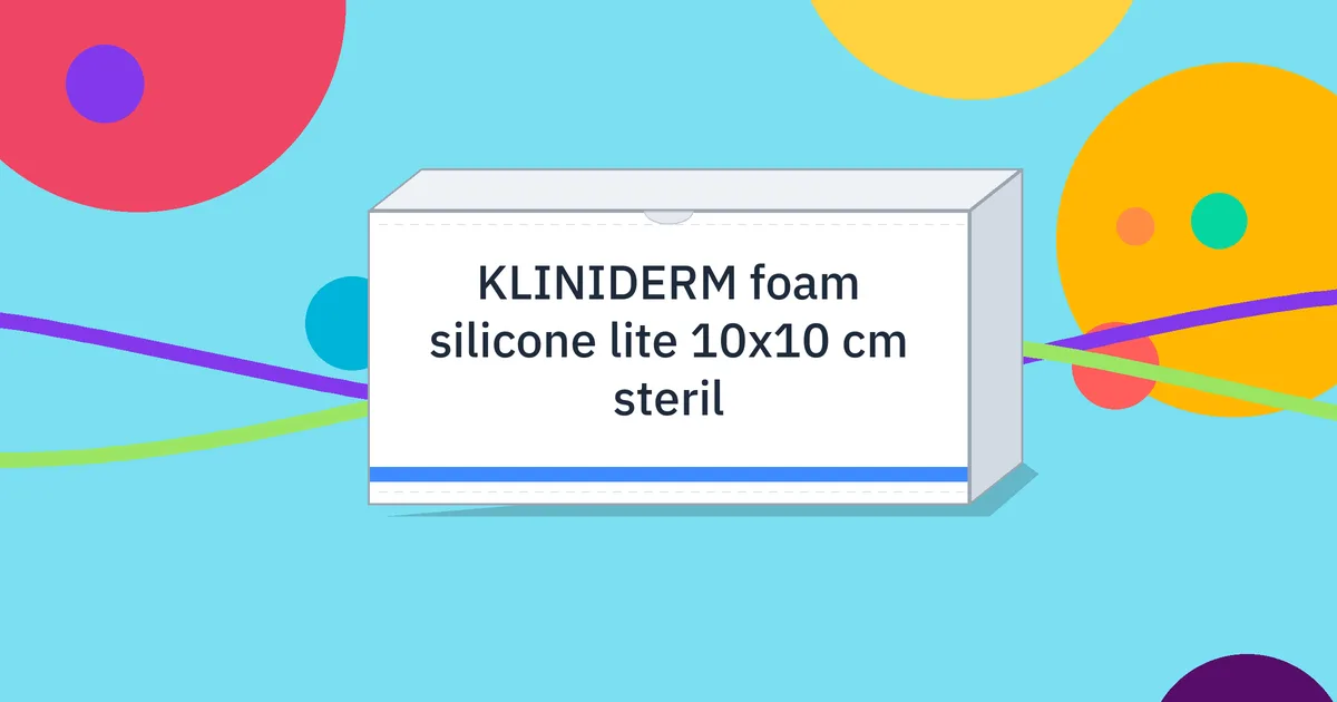 Symbolbild: Packung mit der Aufschrift KLINIDERM foam silicone lite 10x10 cm steril (PZN 16245011) – Verfügbarkeit und Bezug in Apotheken in Frankfurt am Main