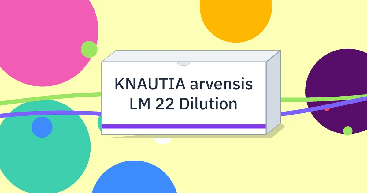 Symbolbild: Packung mit der Aufschrift KNAUTIA arvensis LM 22 Dilution (PZN 13519092) – Verfügbarkeit und Bezug in Apotheken in Frankfurt am Main