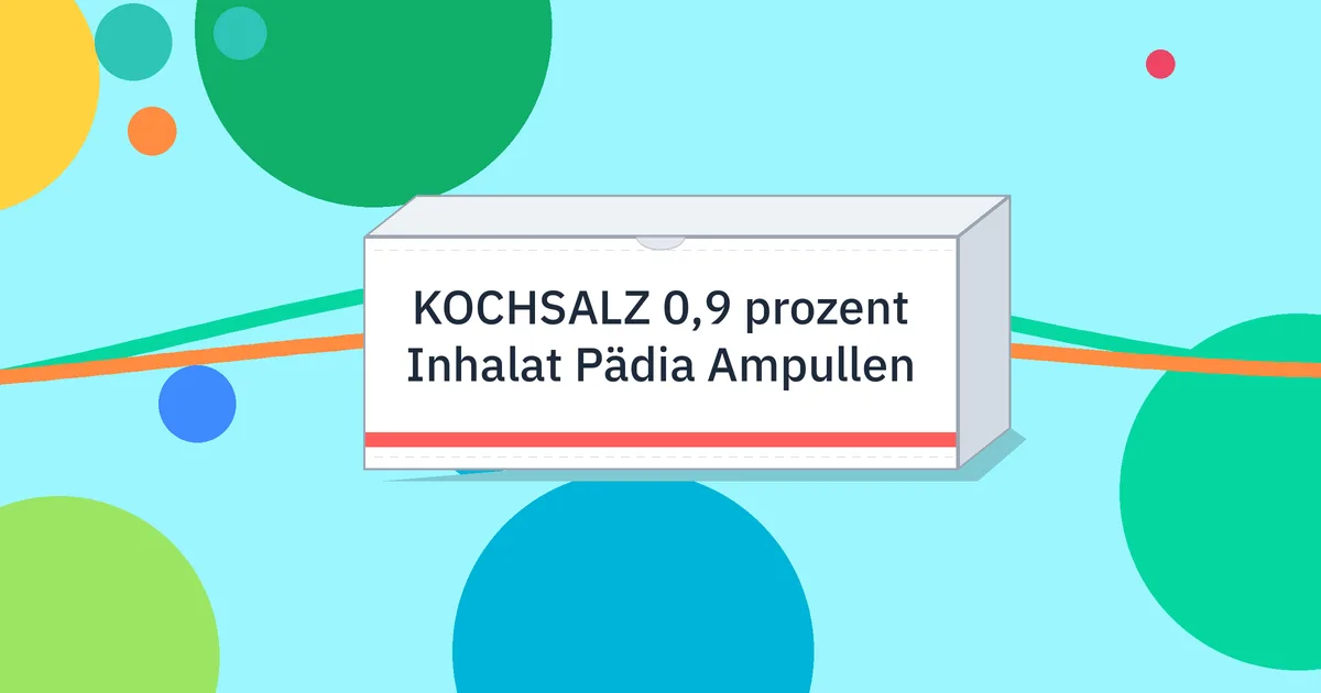 Symbolbild: Packung mit der Aufschrift KOCHSALZ 0,9 prozent Inhalat Pädia Ampullen (PZN 14293655) – Verfügbarkeit und Bezug in Apotheken in Frankfurt am Main