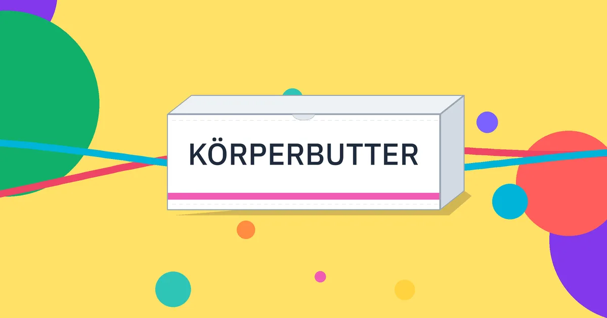 Symbolbild: Packung mit der Aufschrift KÖRPERBUTTER (PZN 19734182) – Verfügbarkeit und Bezug in Apotheken in Frankfurt am Main