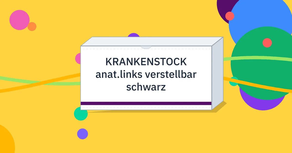 Symbolbild: Packung mit der Aufschrift KRANKENSTOCK anat.links verstellbar schwarz (PZN 01318000) – Verfügbarkeit und Bezug in Apotheken in Frankfurt am Main