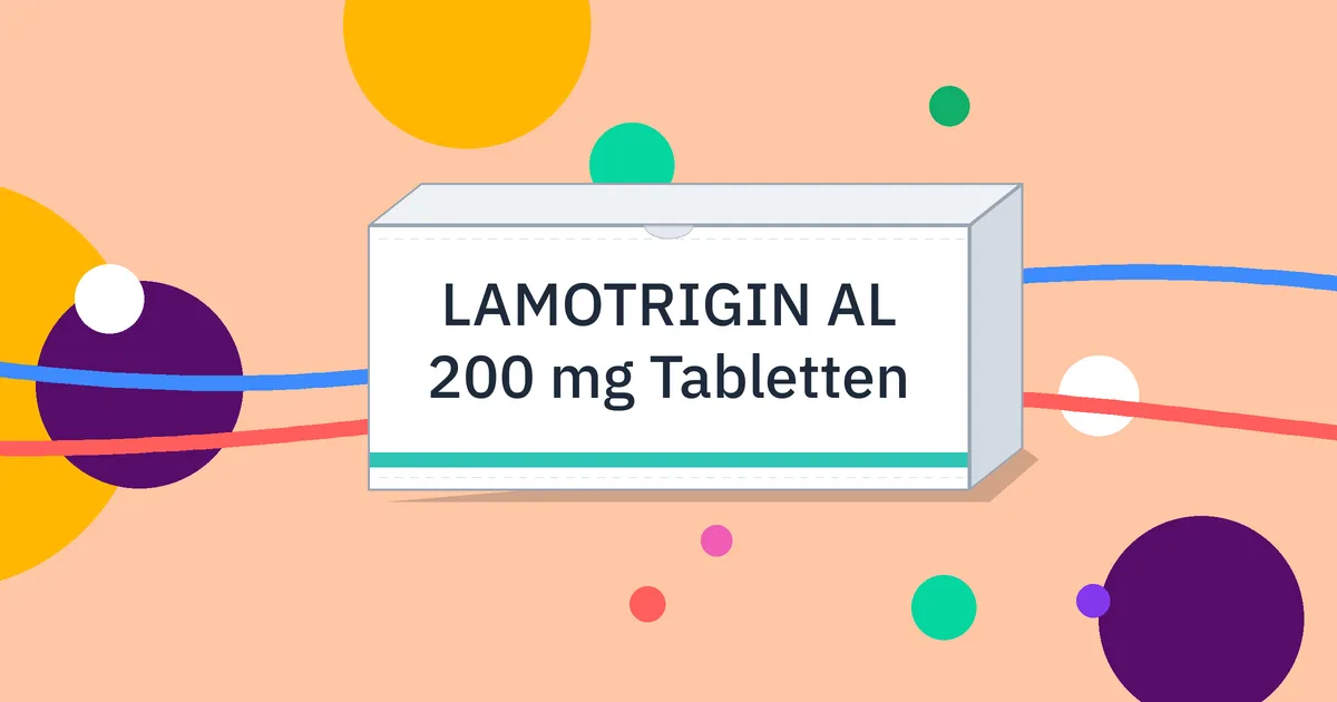 Symbolbild: Packung mit der Aufschrift LAMOTRIGIN AL 200 mg Tabletten (PZN 04192479) – Verfügbarkeit und Bezug in Apotheken in Frankfurt am Main