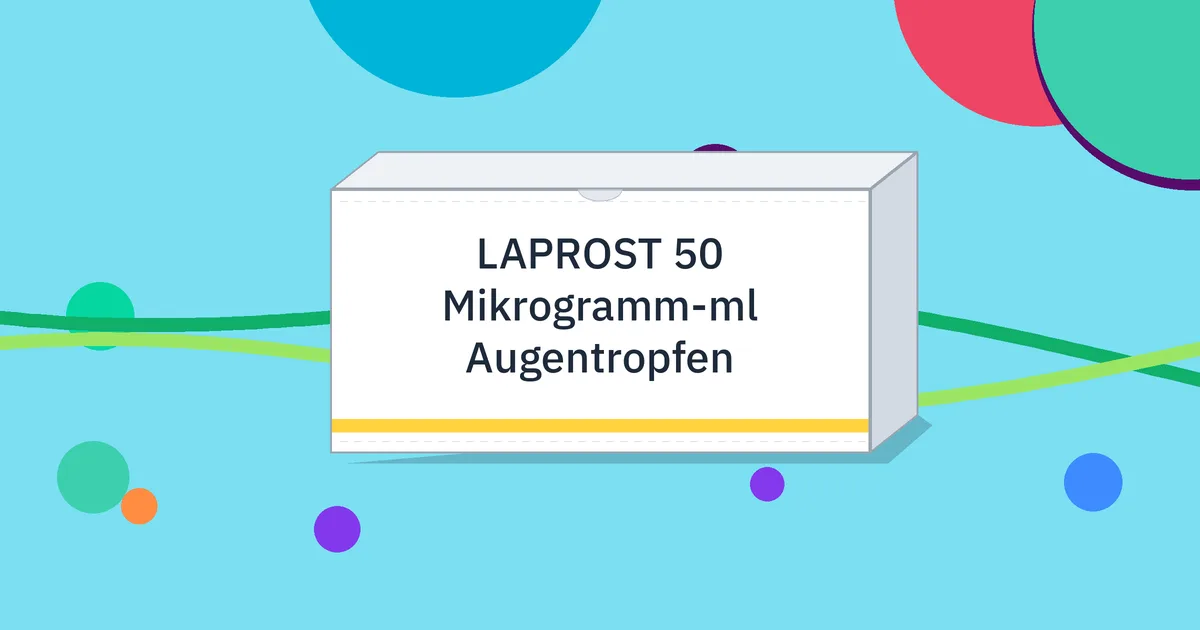 Symbolbild: Packung mit der Aufschrift LAPROST 50 Mikrogramm-ml Augentropfen (PZN 09447211) – Verfügbarkeit und Bezug in Apotheken in Frankfurt am Main