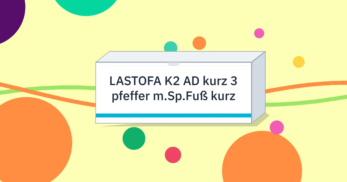 Symbolbild: Packung mit der Aufschrift LASTOFA K2 AD kurz 3 pfeffer m.Sp.Fuß kurz (PZN 13800423) – Verfügbarkeit und Bezug in Apotheken in Frankfurt am Main