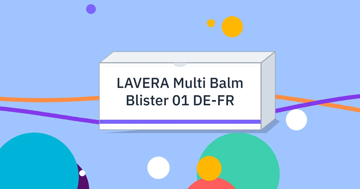 Symbolbild: Packung mit der Aufschrift LAVERA Multi Balm Blister 01 DE-FR (PZN 19557231) – Verfügbarkeit und Bezug in Apotheken in Frankfurt am Main