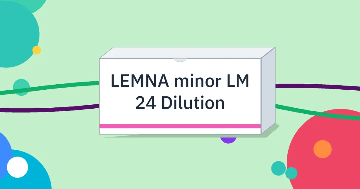 Symbolbild: Packung mit der Aufschrift LEMNA minor LM 24 Dilution (PZN 13525106) – Verfügbarkeit und Bezug in Apotheken in Frankfurt am Main